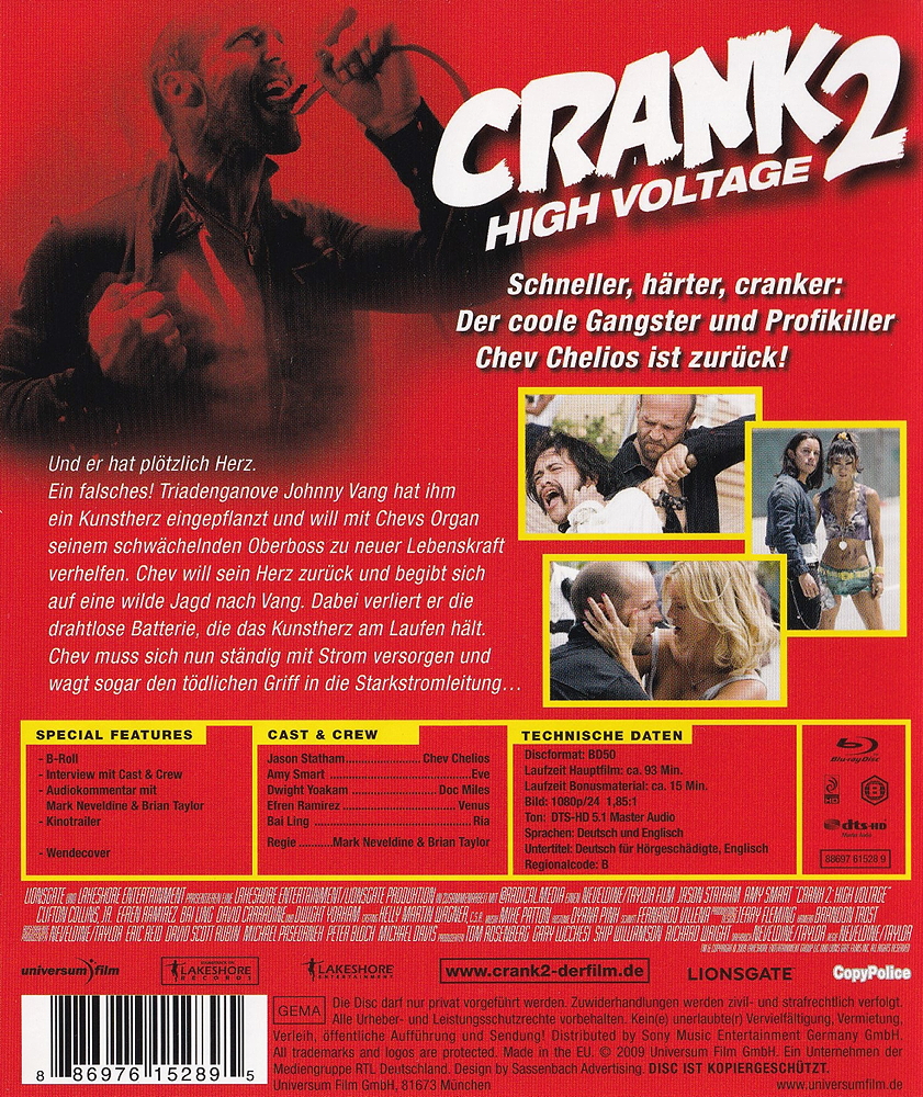 Film Crank 2 - High Voltage [Blu-ray] von Mark Neveldine gebraucht kaufen bei Melando Schweiz